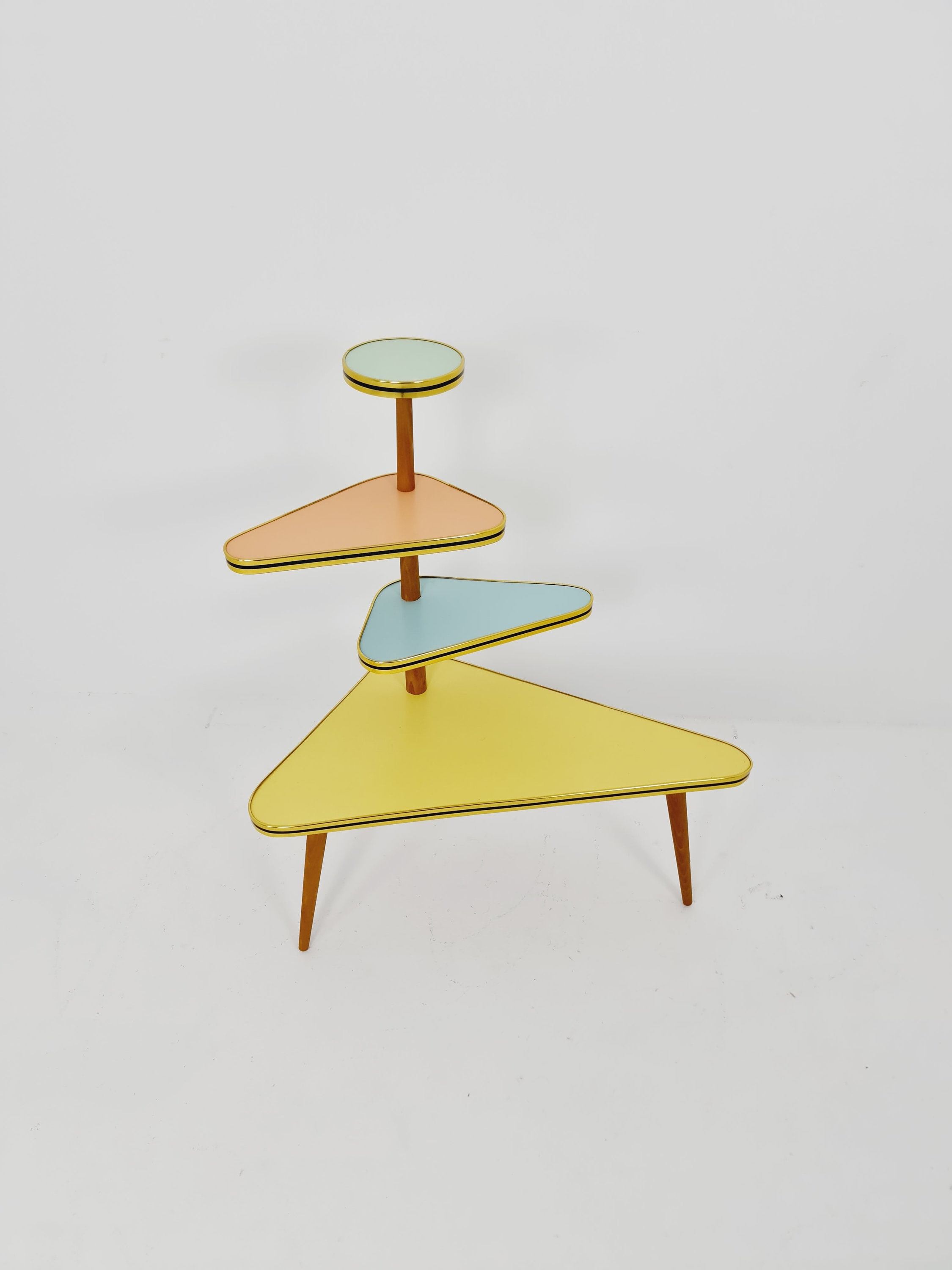1950s German Plant Stand, Colorful Vintage Mid-century Minimalist ...