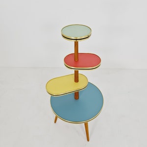 1950s German Plant Stand, Colorful Vintage Mid-century Minimalist ...