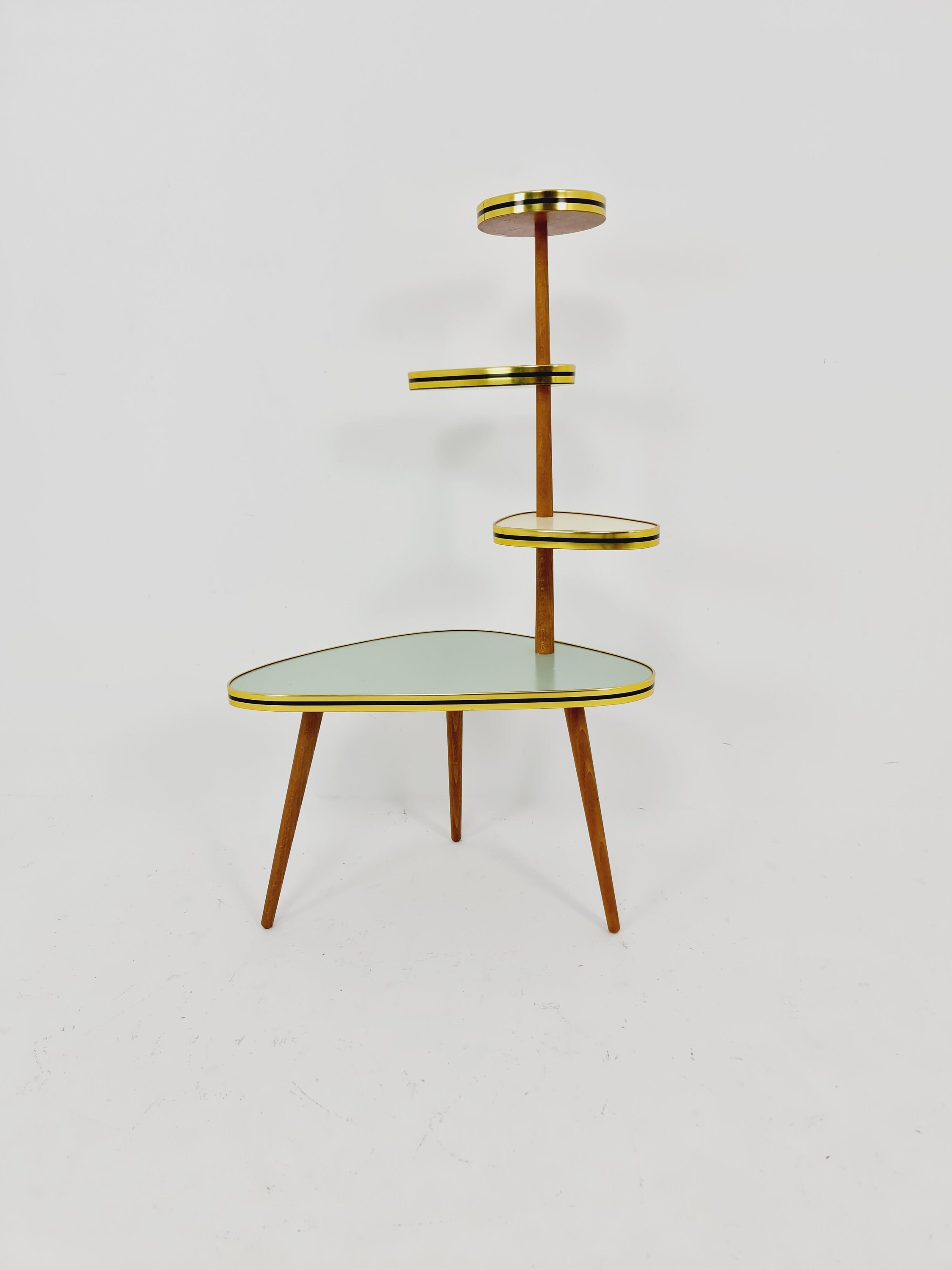 1950s German Plant Stand, Colorful Vintage Mid-century Minimalist ...