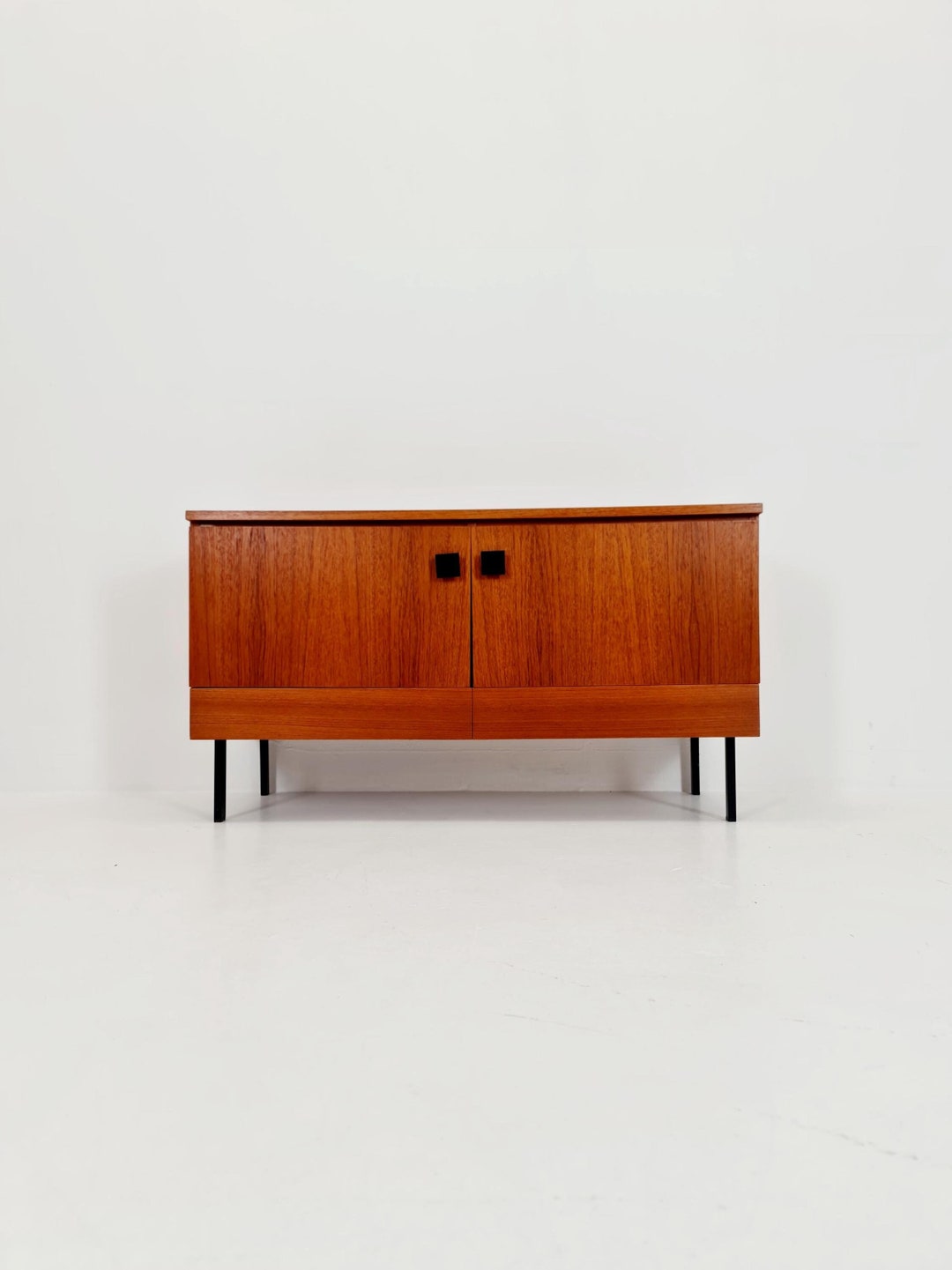 Mid Century Modern German Teak Sideboard, With 2 Drawers by Mustring ...