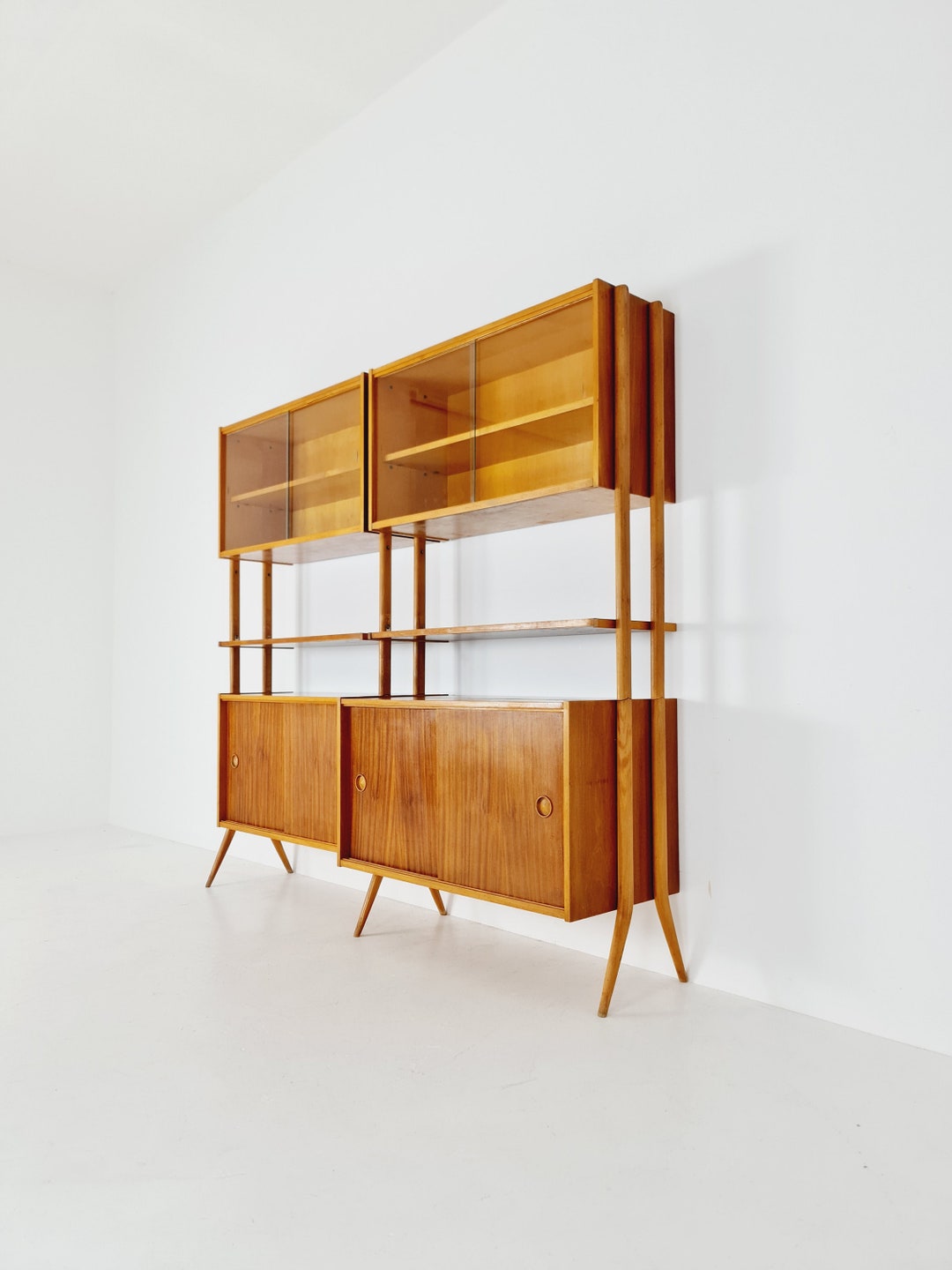 Free Standing Mid-century Wall Shelf Unit, Show Case by František Jirák ...