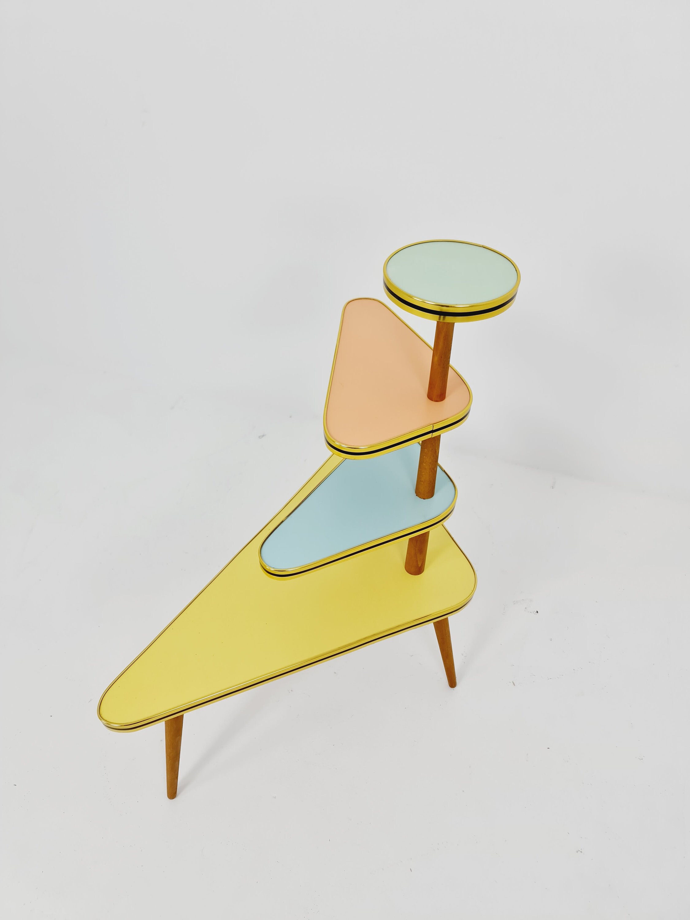 1950s German Plant Stand, Colorful Vintage Mid-century Minimalist ...