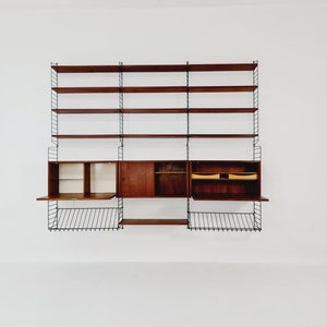 Wall-mounted Original Swedish String Shelf System, Bookcase Teak by ...