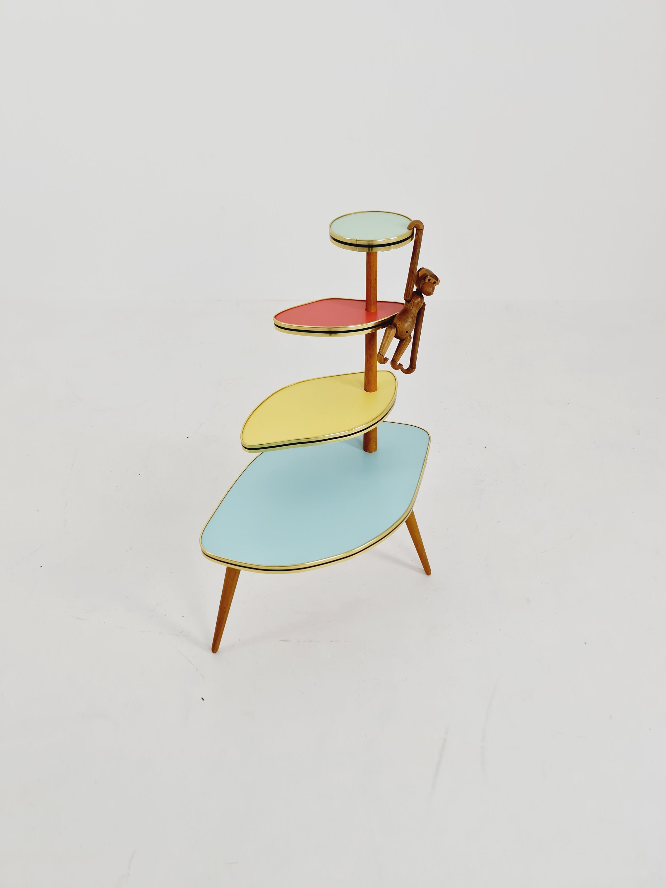1950s German Plant Stand, Colorful Vintage Mid-century Minimalist ...