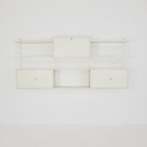 Wall-hanging String Shelf System, Bookcase With Bar Cabinet by WHB ...