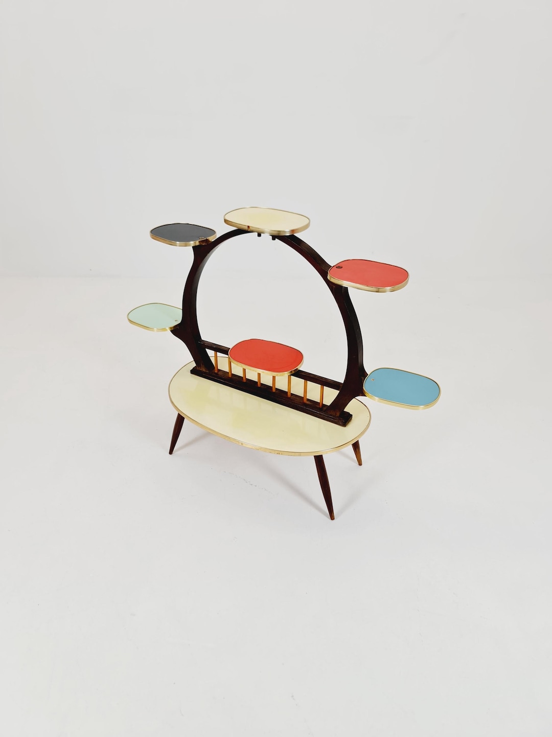Big 1950s German Plant Stand, Colorful Vintage Mid-century Minimalist ...