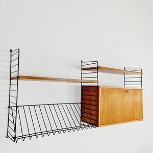 Wall-mounted Original Swedish String Shelf System, Bookcase Cabinet ...