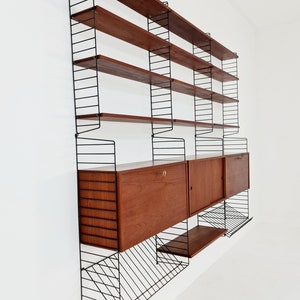 Wall-mounted Original Swedish String Shelf System, Bookcase Teak by Nils & Kajsa Strinning ...