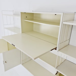 Wall-hanging String Shelf System, Bookcase With Bar Cabinet by WHB ...