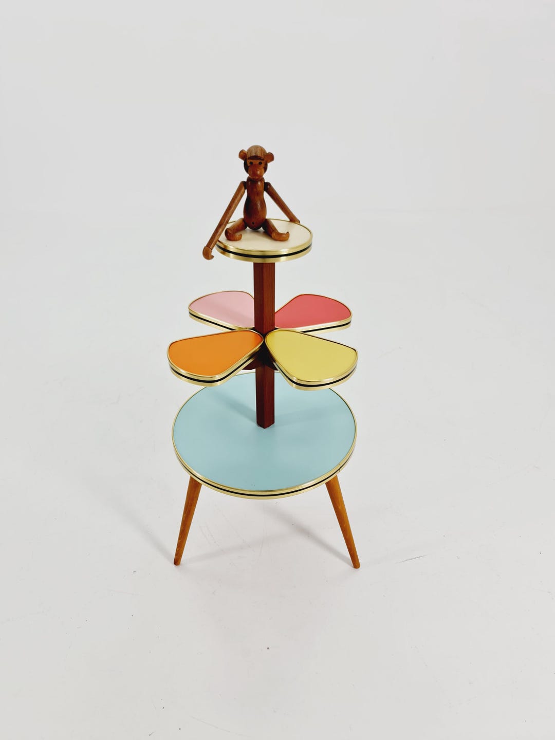 1950s German Plant Stand, Colorful Vintage Mid-century Minimalist ...