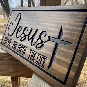 Jesus the Way the Truth the Life Wood Sign, Christian Wall Decor, Jesus ...