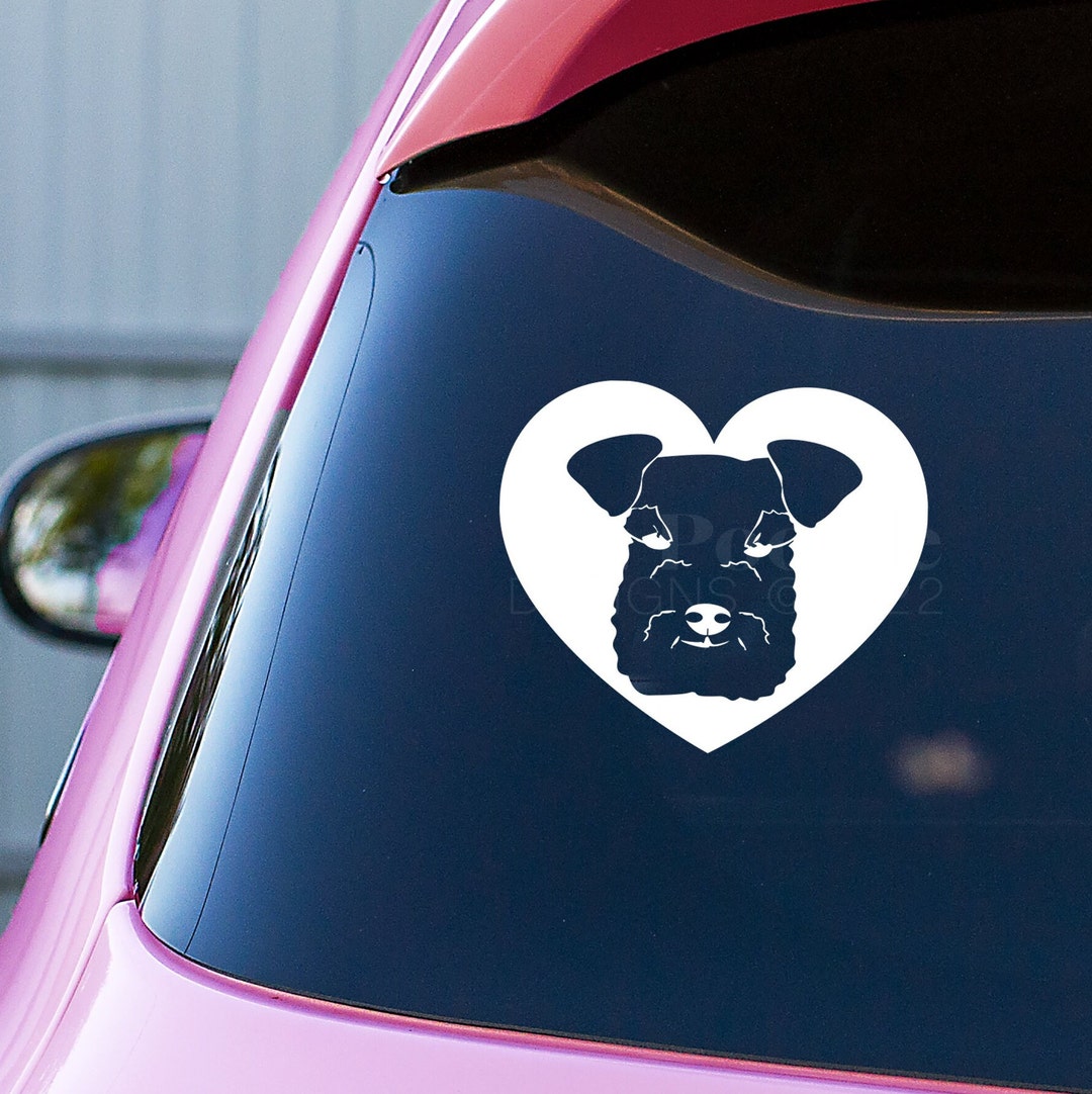 Mini Schnauzer Vinyl Decal, Dog Car Decal, Dog Heart Sticker, Schnauzer ...