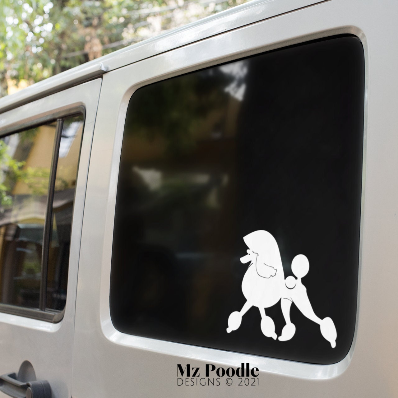 Poodle Silhouette Dog Car Decal Car Stickers for Women | Etsy