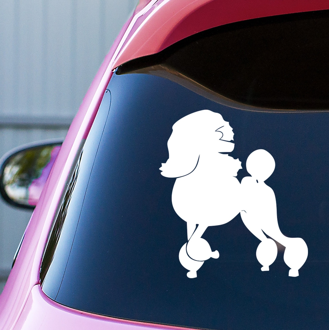 Poodle Silhouette, Dog Car Decal, Car Stickers for Poodle Mom, Tumbler ...