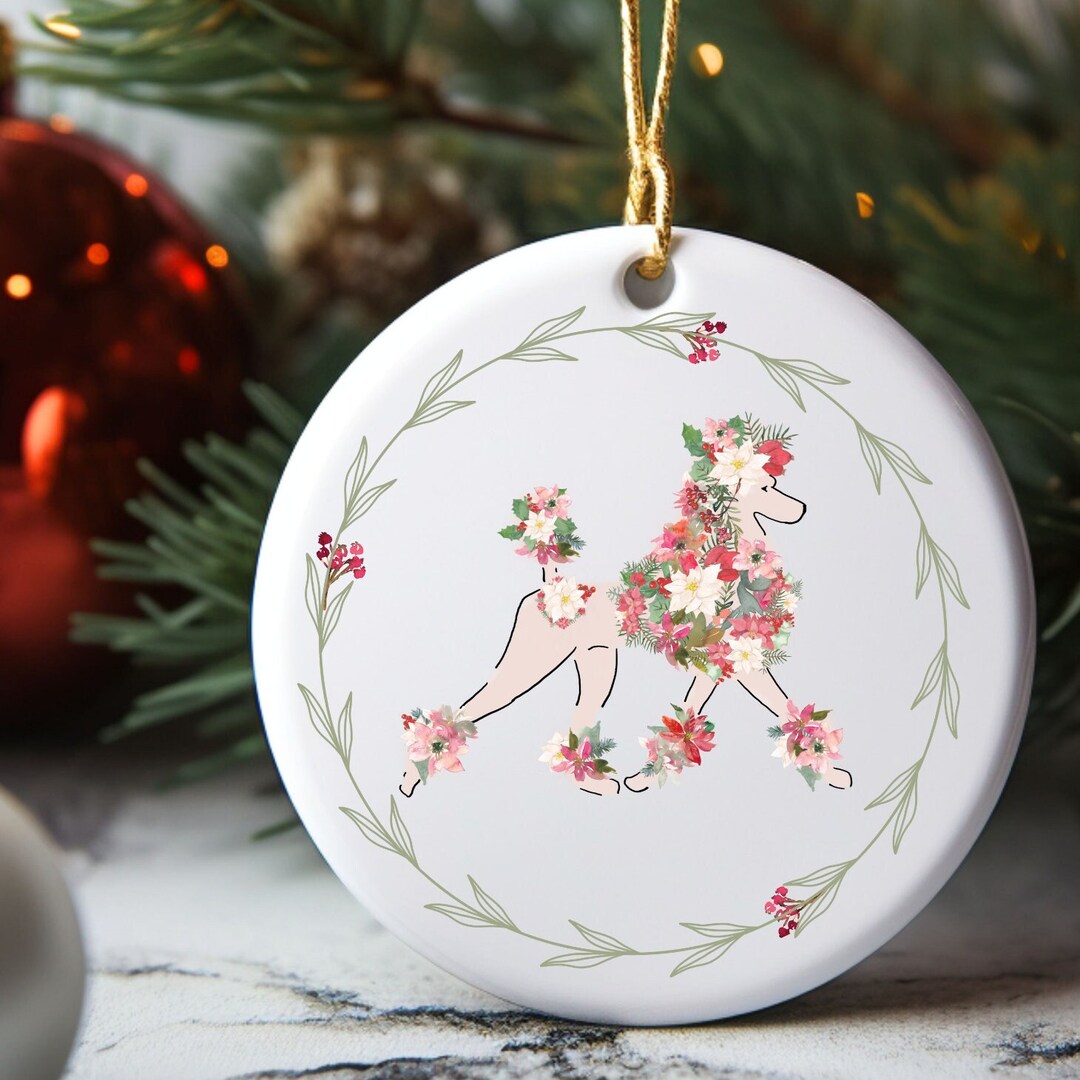 Poodle Ornament, Ceramic Poodle Tree Ornament, Gift for Poodle Mom ...