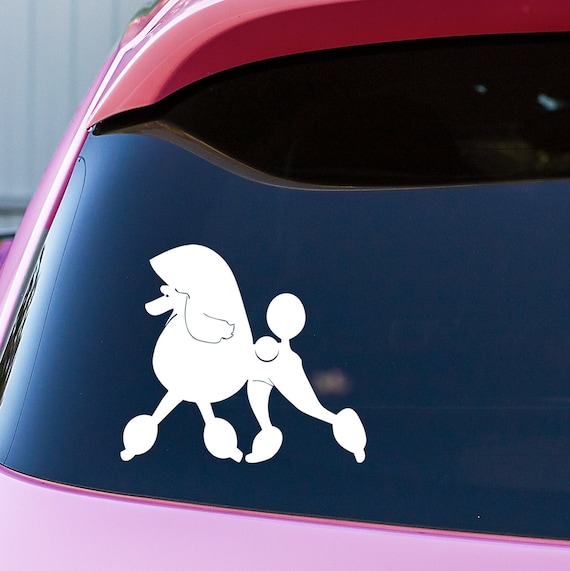 Poodle Silhouette Dog Car Decal Car Stickers for Women | Etsy