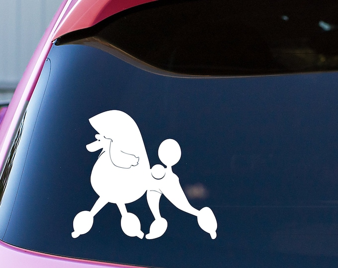 Poodle Car Decal: Continental Clip, Dog Mom Gift - Etsy