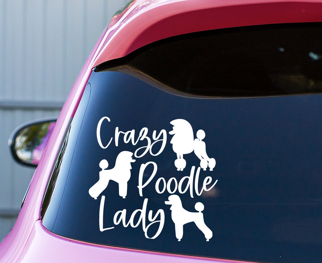 Funny Car Decal, Poodle Sticker, Dog Silhouette Decal, Dog Car Decal ...