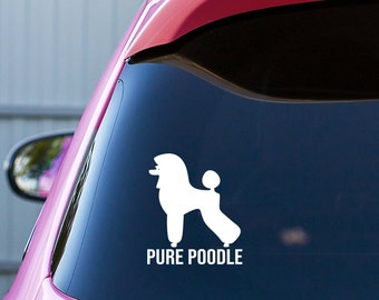 Funny Car Decal, Poodle Sticker, Dog Silhouette Decal, Dog Car Decal ...