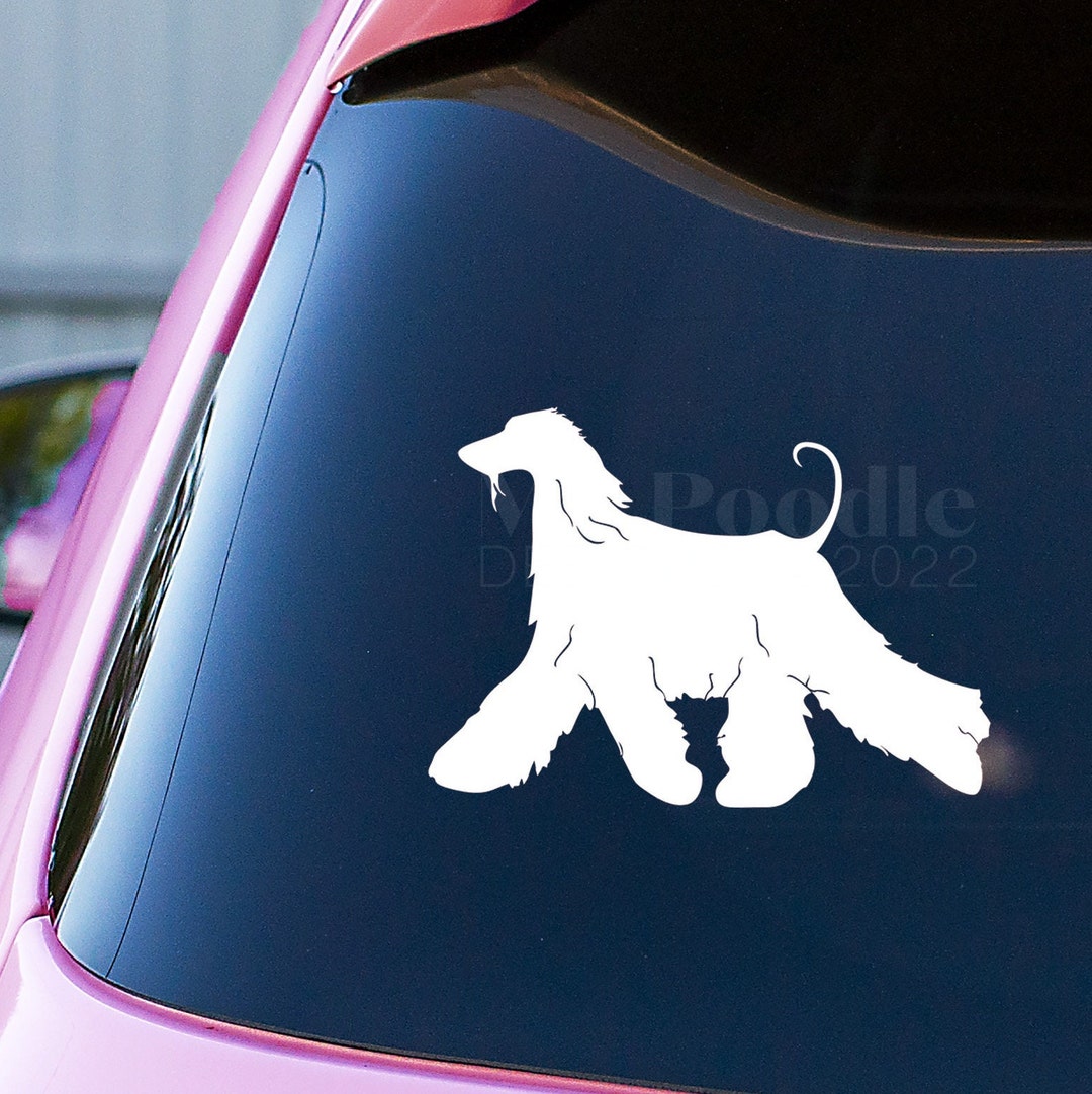 Afghan Hound Silhouette, Dog Car Decal, Afghan Hound Sticker, Laptop ...