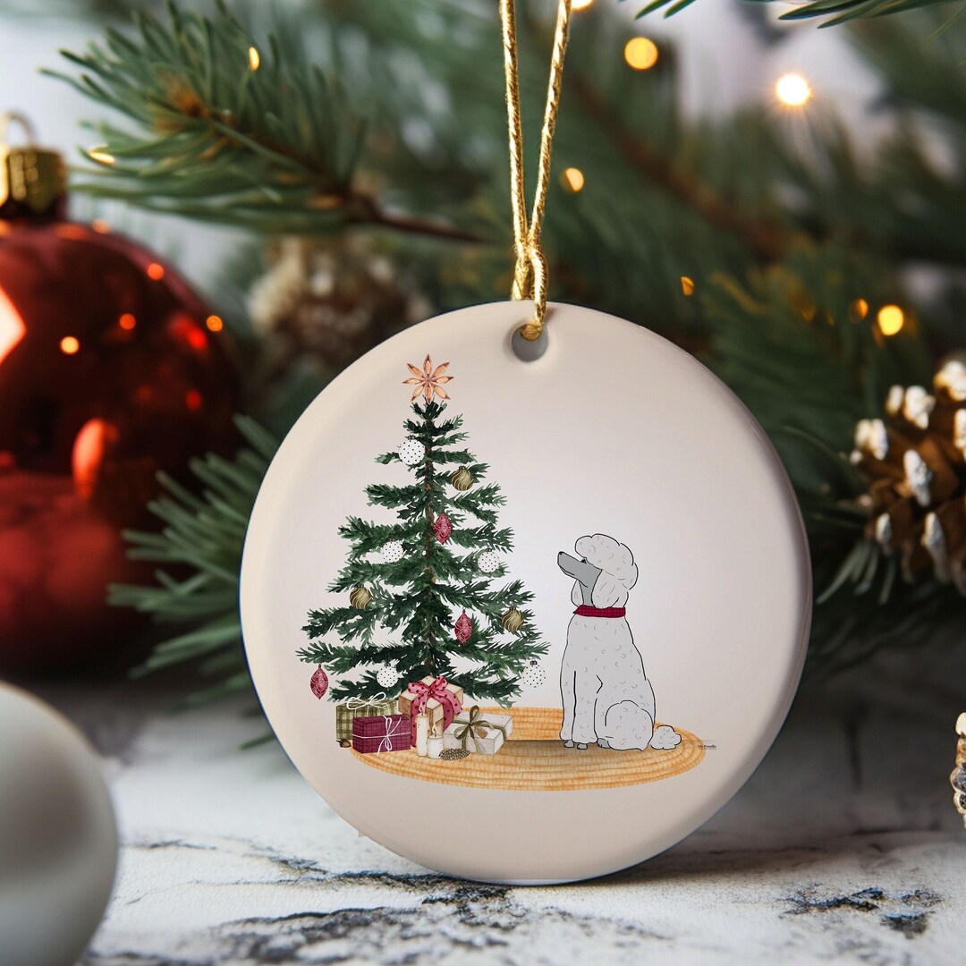 Retro Poodle Ornament, Ceramic Poodle Tree Ornament, Gift for Poodle ...