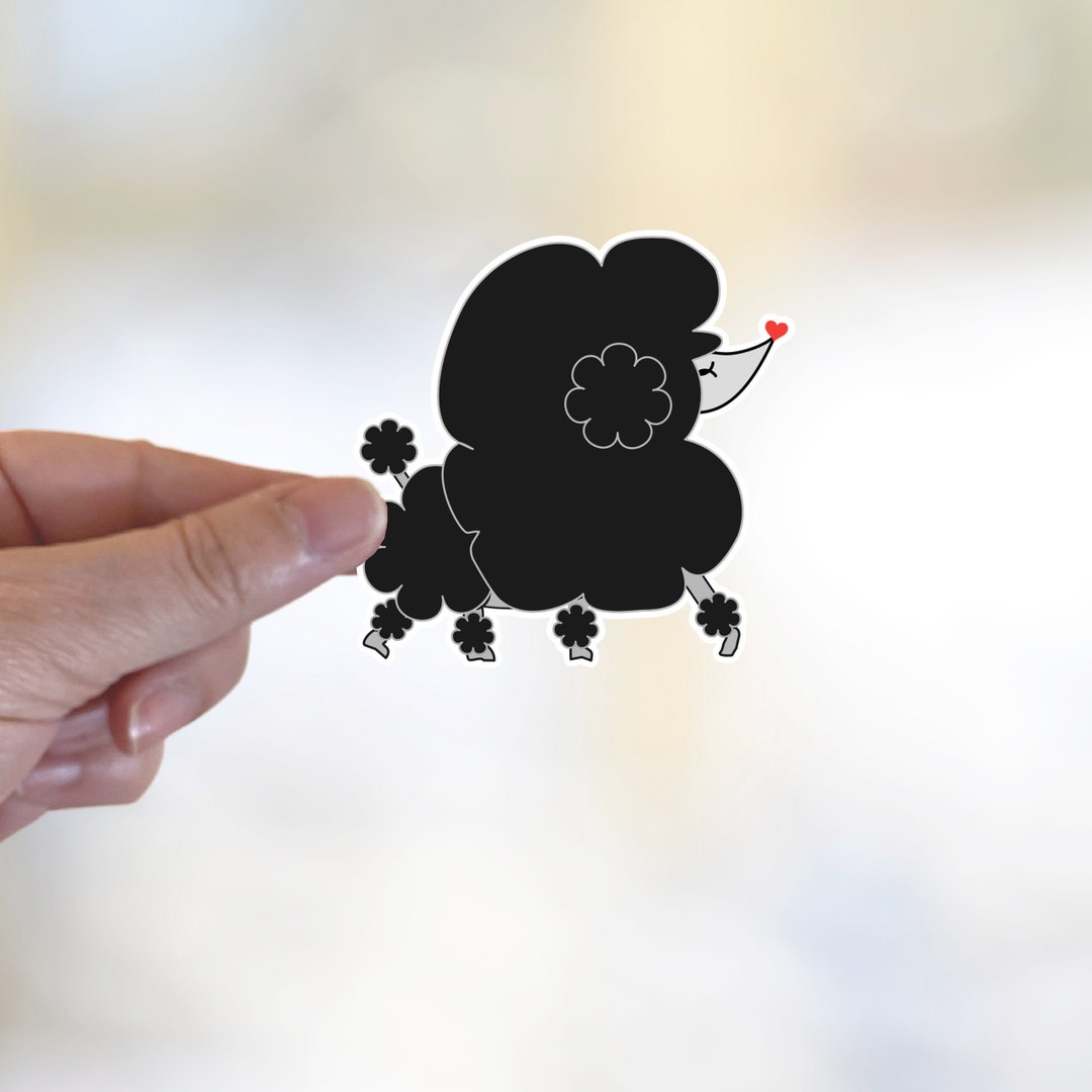 Poodle Sticker, Black Poodle Decal, Poodle Laptop Sticker, Fun Sticker ...