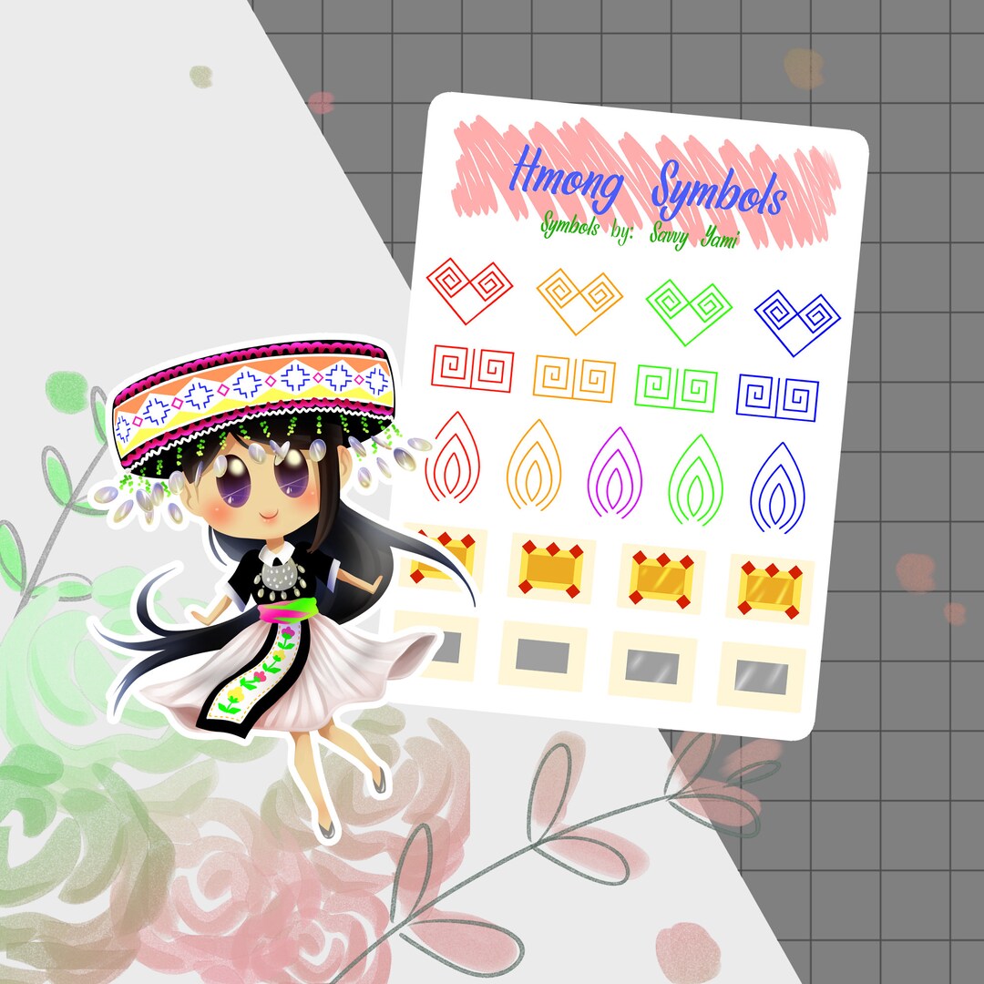 Sticker Sheet | Hmong Sticker Sheet, Hmong Girl Sticker, Hmong Stickers ...