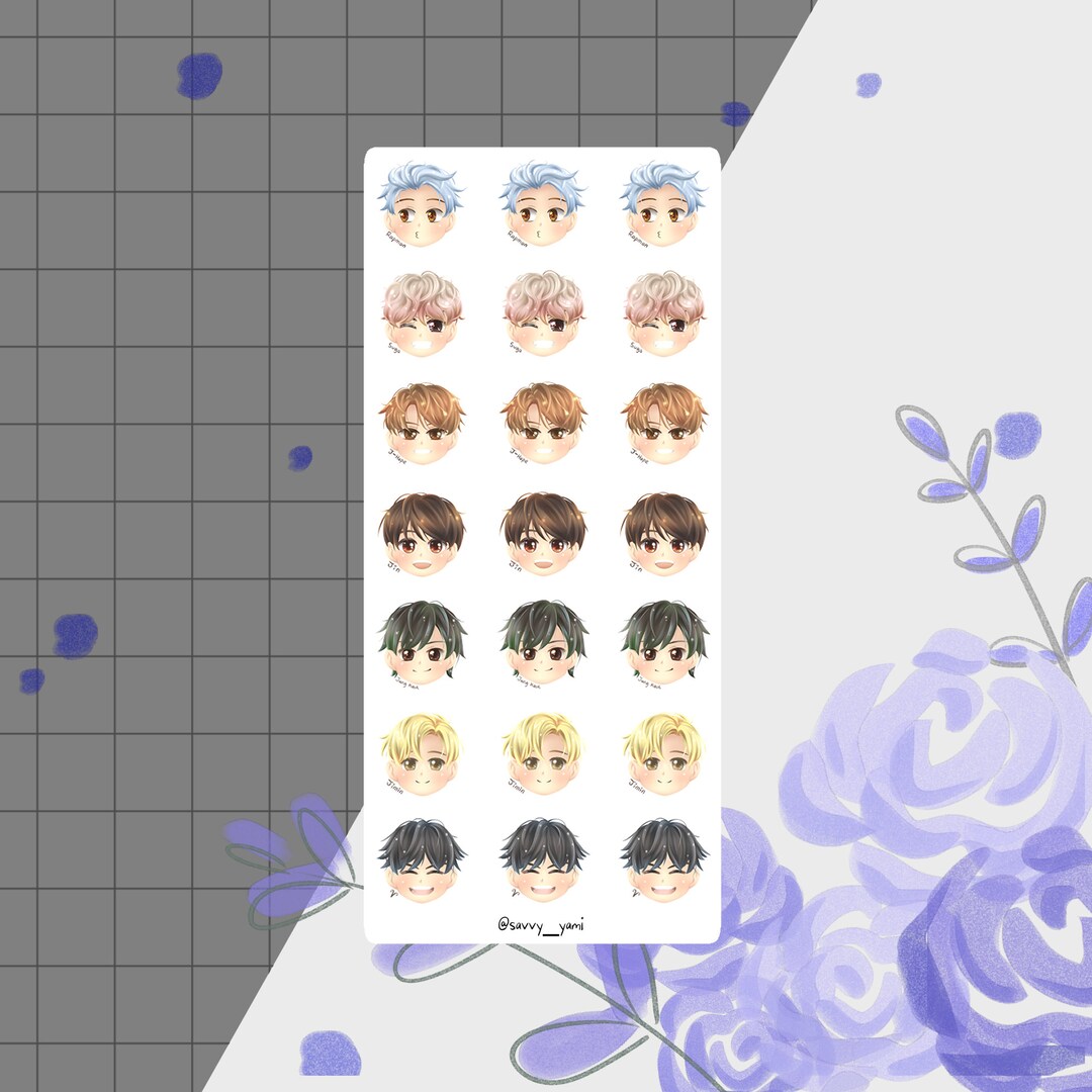 Sticker Sheet | BTS Sticker Sheet, Chibi Stickers, Journaling Stickers ...