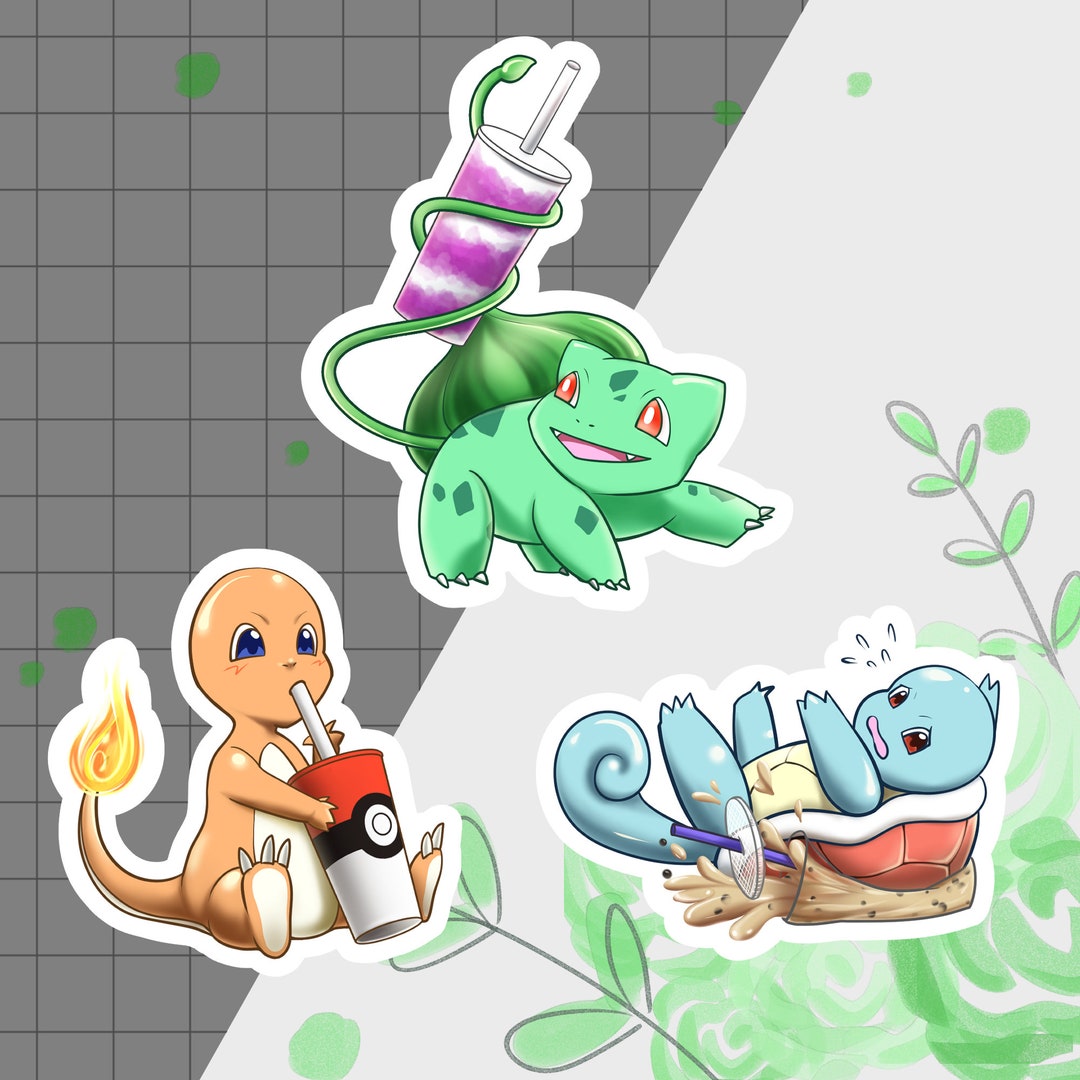 Anime Sticker Pokemon Boba, Boba Sticker, Bulbasaur Sticker, Squirtle ...