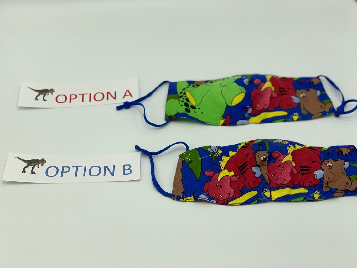 Kids Fun Dinosaur Face Mask Ages 7-9 - Etsy Denmark