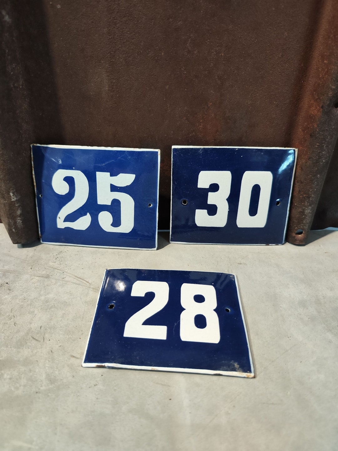 Antique Enameled House Numbers - Etsy