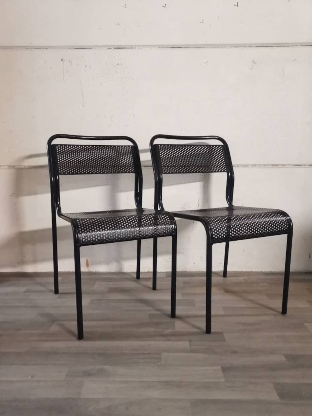 Perforated Metal Chair Stackable 80s - Etsy