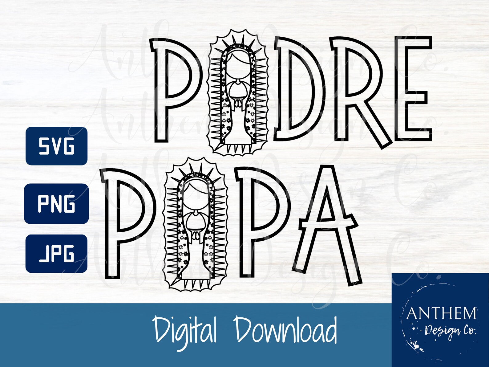 Padre Svg, Papa Svg, Spanish Svg, Virgen De Guadalupe Svg, Fathers Day ...