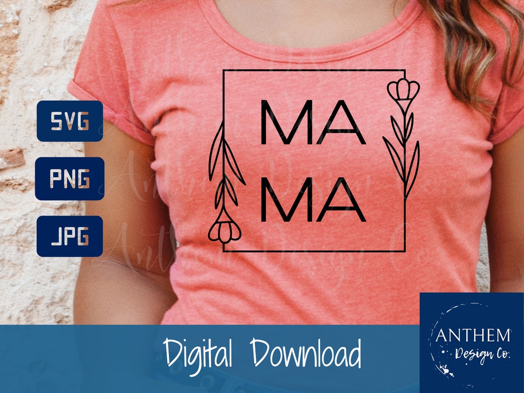Ma Ma Svg, Mama Geometric Svg, Mama Square Svg, Mama Floral Cut File ...