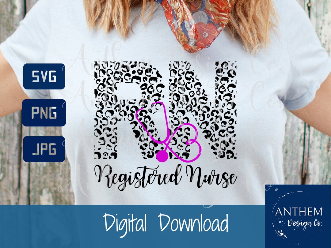 Registered Nurse Svg, RN Svg, Leopard RN Svg, Nursing SVG, Stethoscope ...
