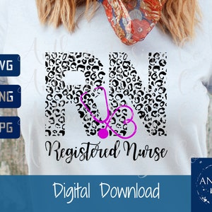Registered Nurse Svg, RN Svg, Leopard RN Svg, Nursing SVG, Stethoscope ...