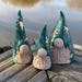 Lucky Gnomes, Set of 3, Gonks Family, Christmas, Green Ceramic Gonks ...