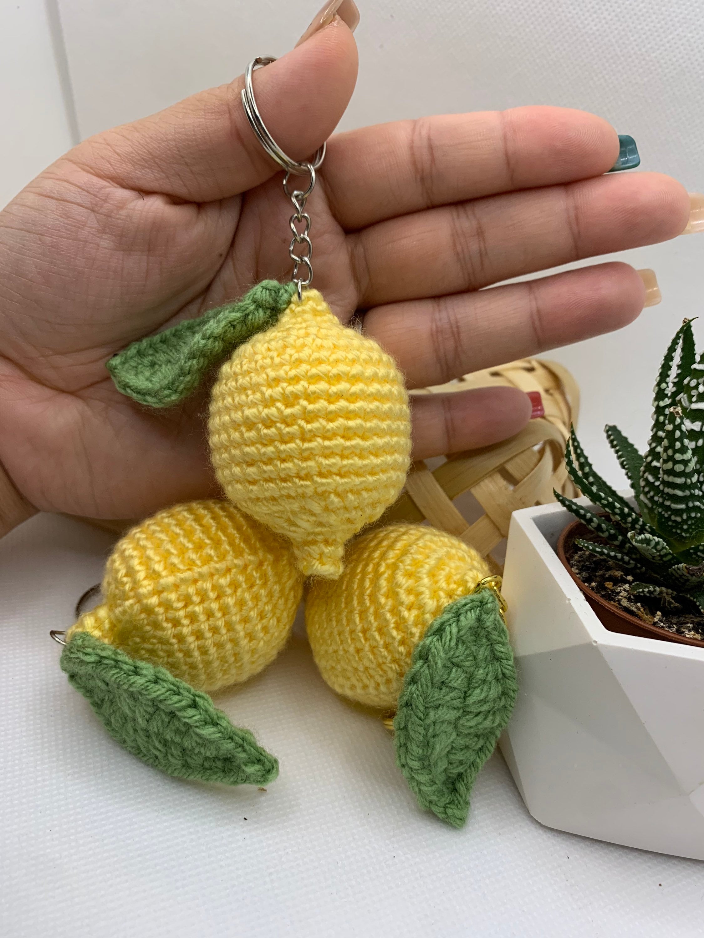 Lemon Crochet Keychains - Etsy