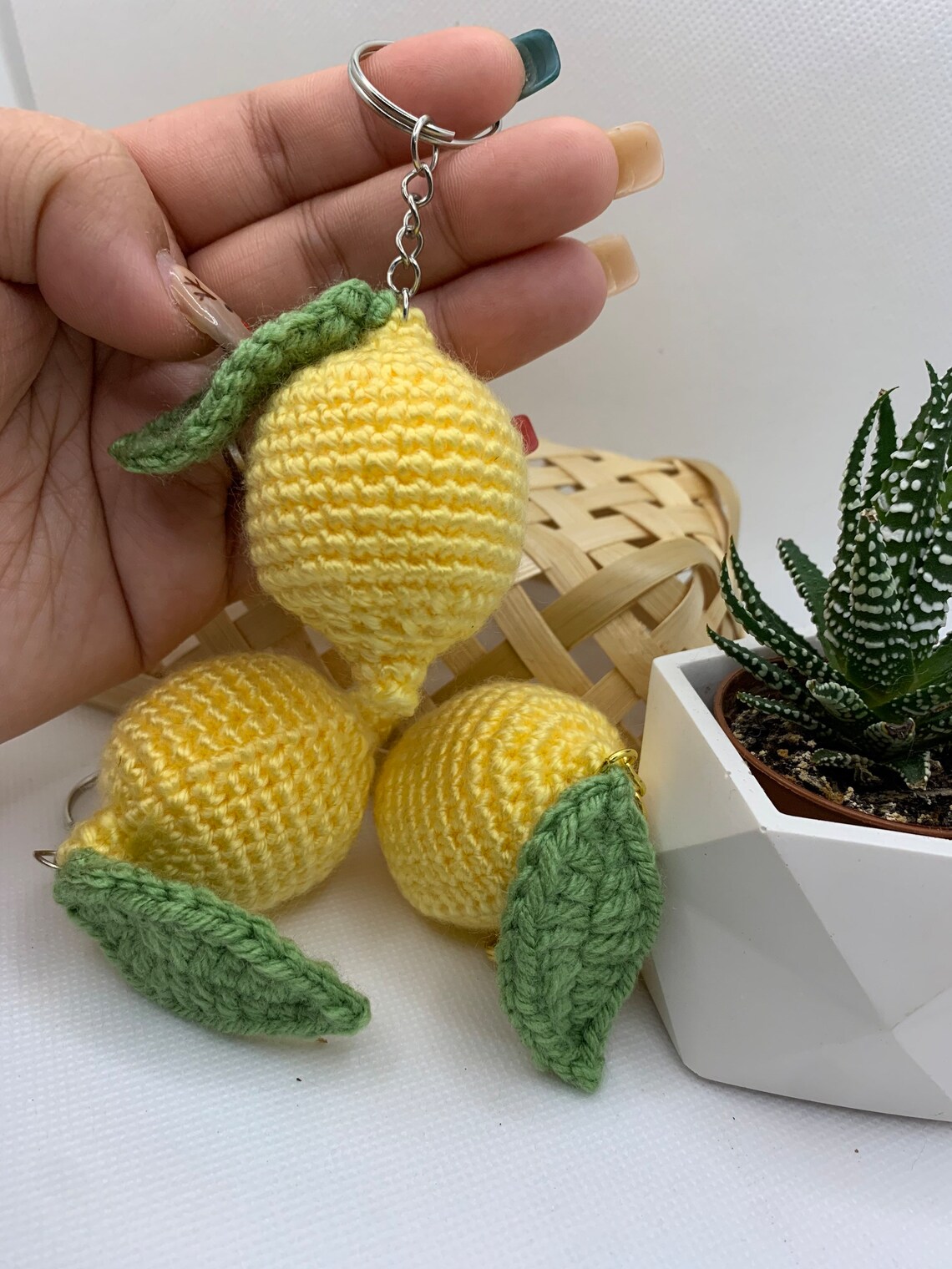 Lemon Crochet Keychains - Etsy