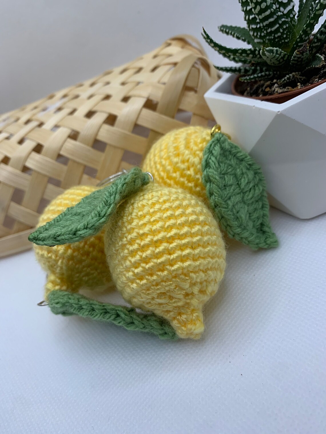 Lemon Crochet Keychains - Etsy