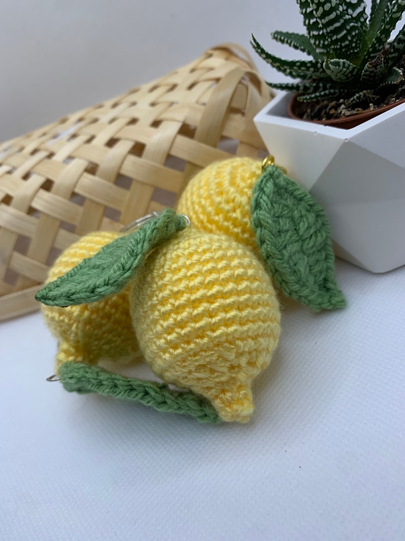 Lemon Crochet Keychains - Etsy