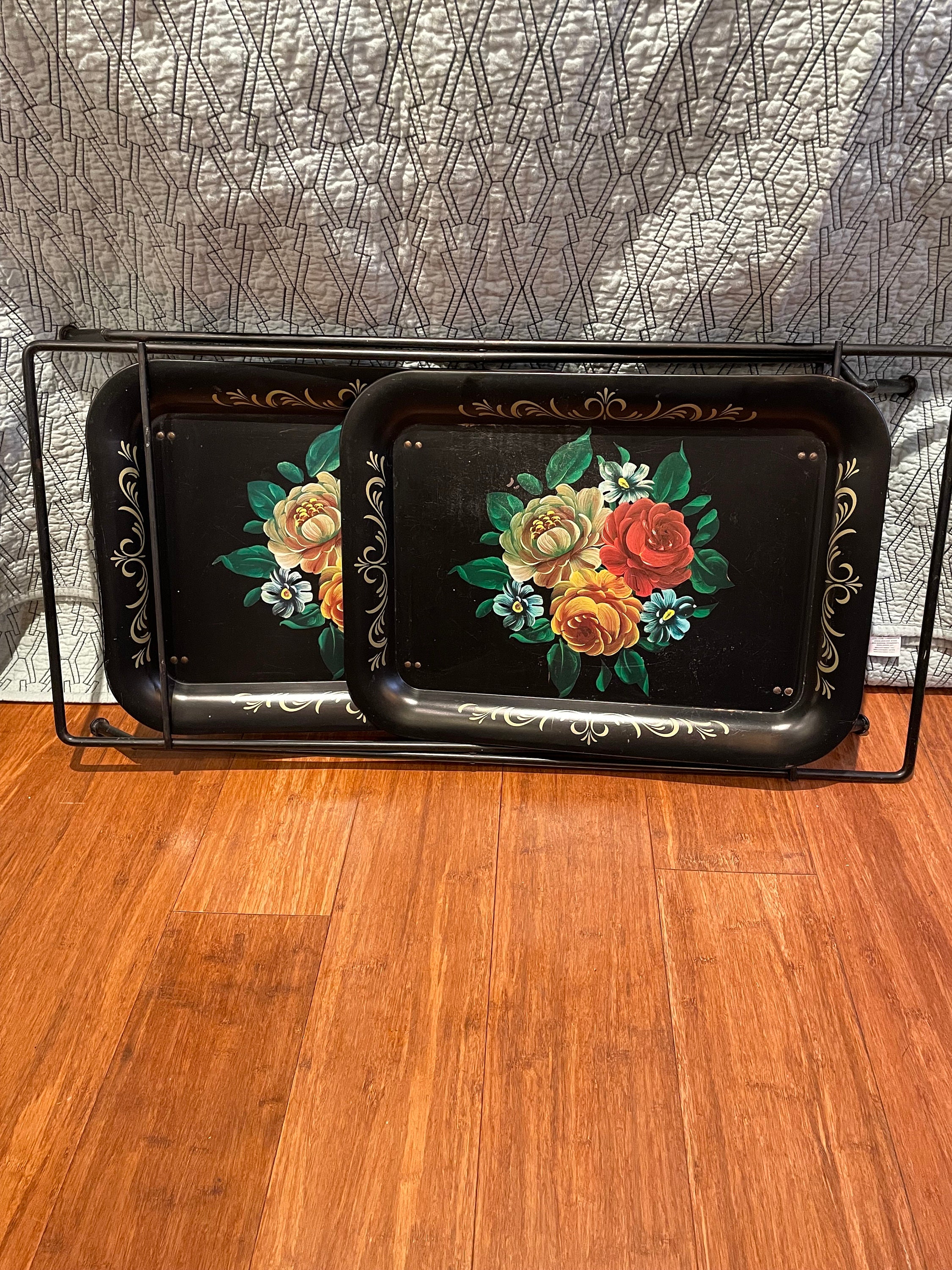 Tole Tray Folding Tea Cart - Etsy