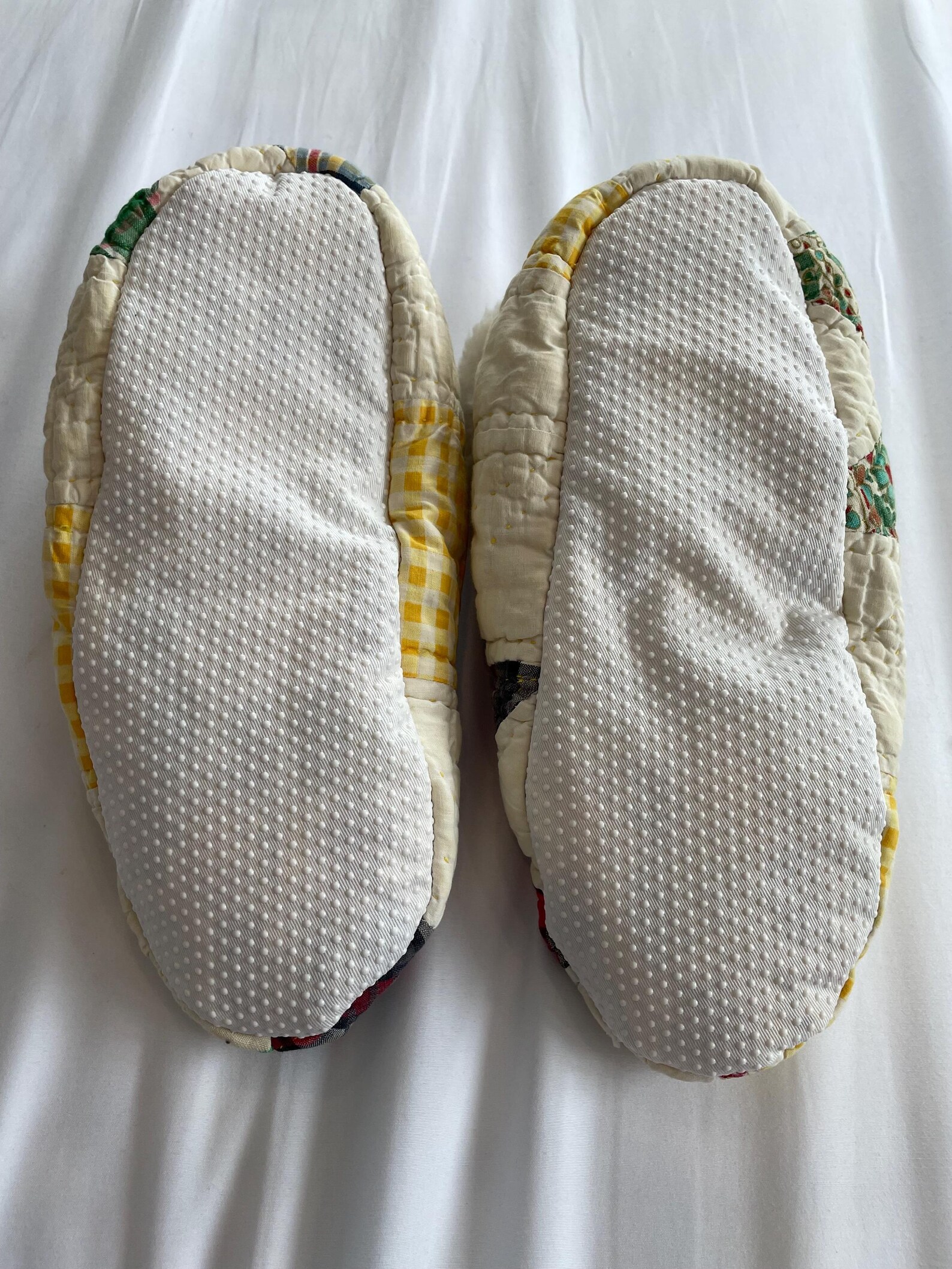 Handmade Slippers Booties House Shoes Made From Vintage Upcycled Quilt ...