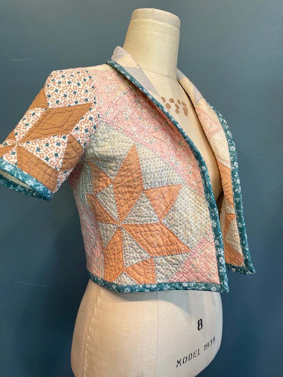Bolero Jacket From Vintage Handsewn Hand Quilted Feedsack Quilt - Etsy