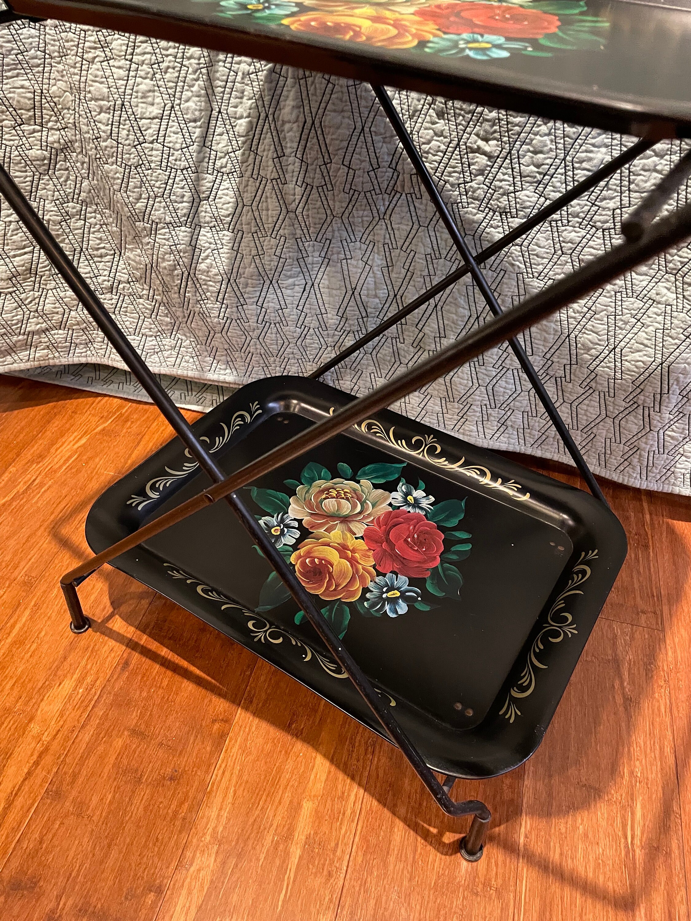 Tole Tray Folding Tea Cart - Etsy