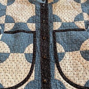 Handmade Quilt Coat From Vintage Handsewn Circle Pattern Quilt Flora ...