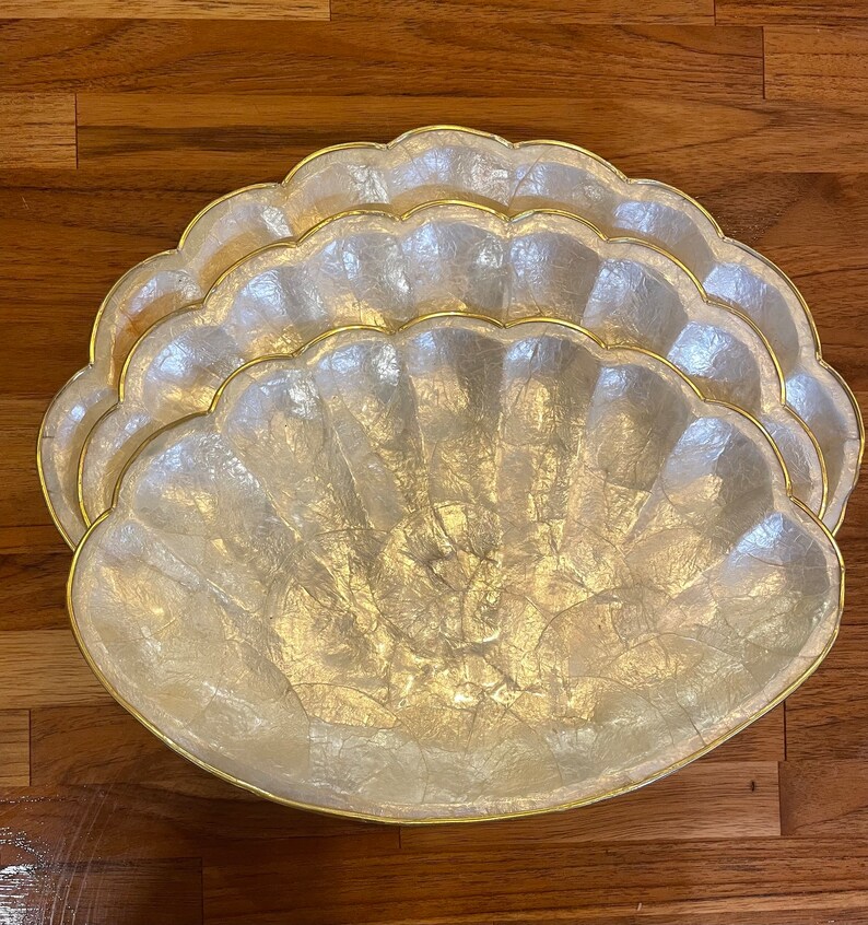Set of 3 Capiz Shell Plates - Etsy