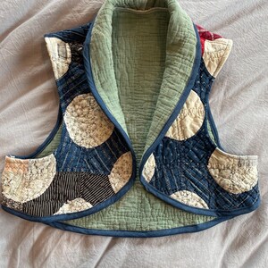 Bolero Vest From Vintage Handsewn Indigo Snowball Quilt Medium - Etsy