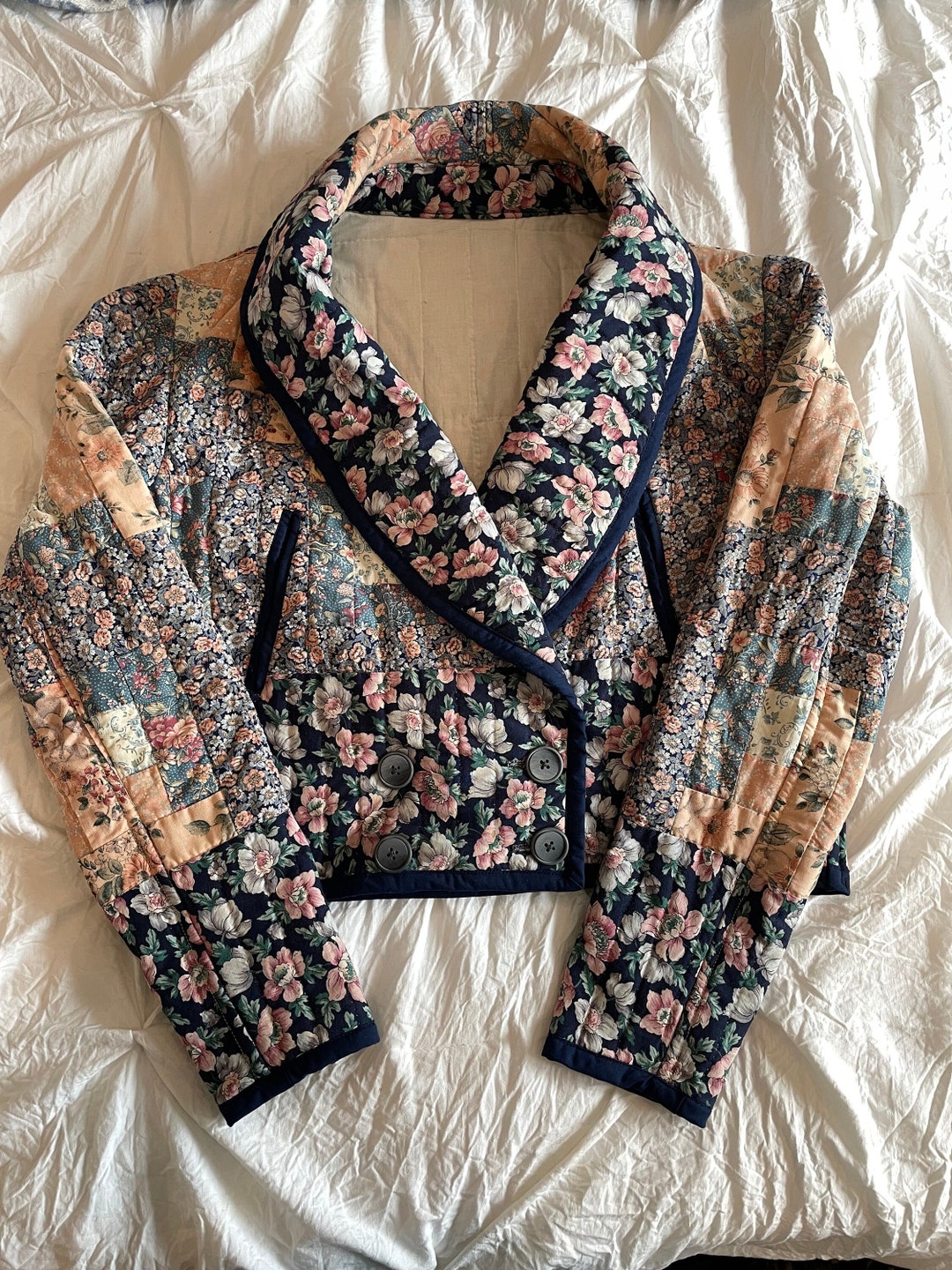 Ditsy Quilt Coat Bomber Style - Etsy
