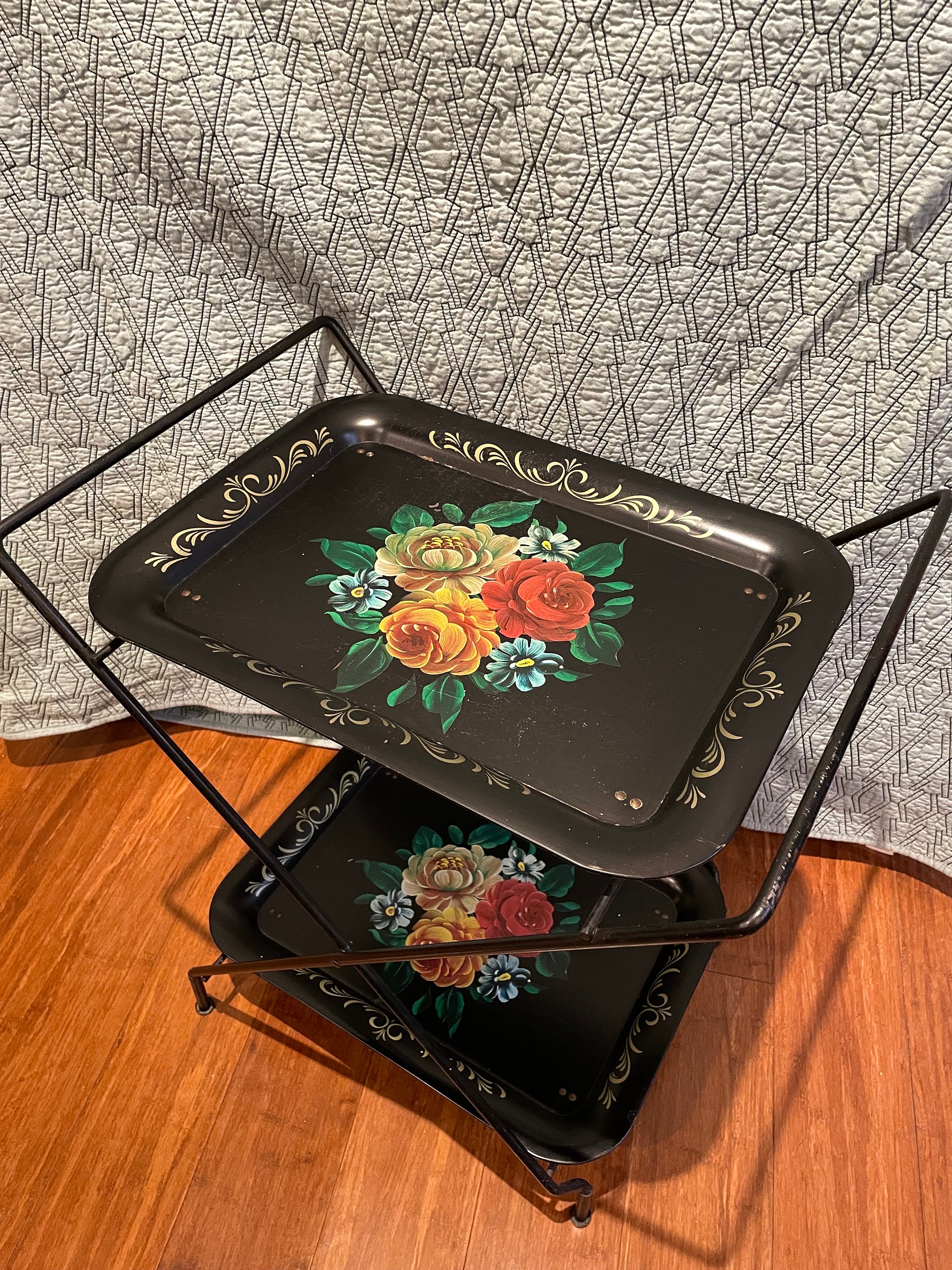 Tole Tray Folding Tea Cart - Etsy